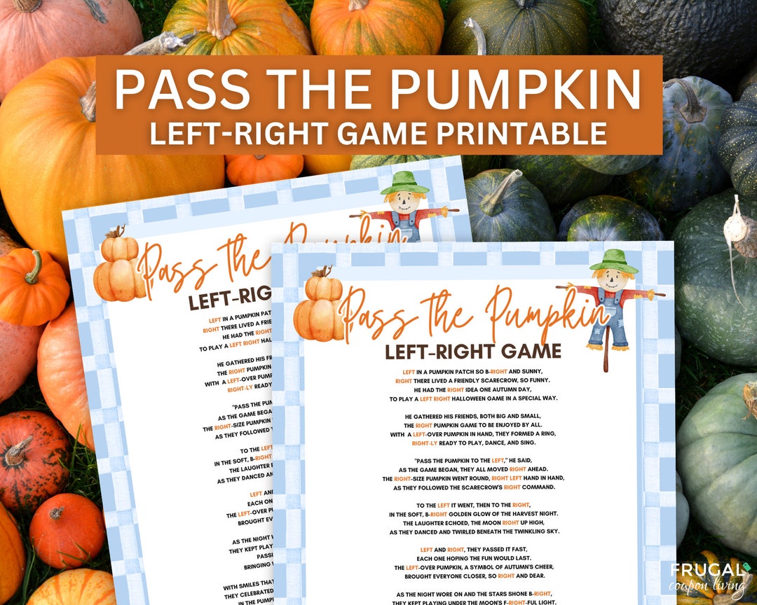 Pass the Pumpkin Game for Fall Party, Left Right Pass the Parcel Game ...