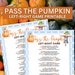 Pass the Pumpkin Game for Fall Party, Left Right Pass the Parcel Game ...