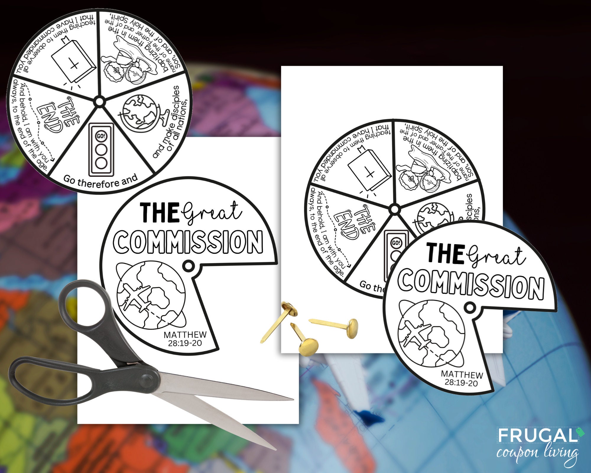 The Great Commission Coloring Wheel Printable Bible Activity, Sunday ...