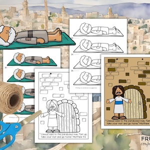 Jesus Heals a Paralyzed Man Craft, Printable Miracles of Jesus Activity ...