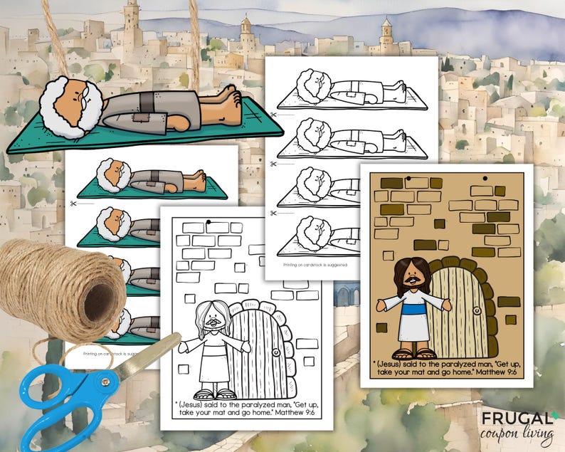 Jesus Heals a Paralyzed Man Craft, Printable Miracles of Jesus Activity ...