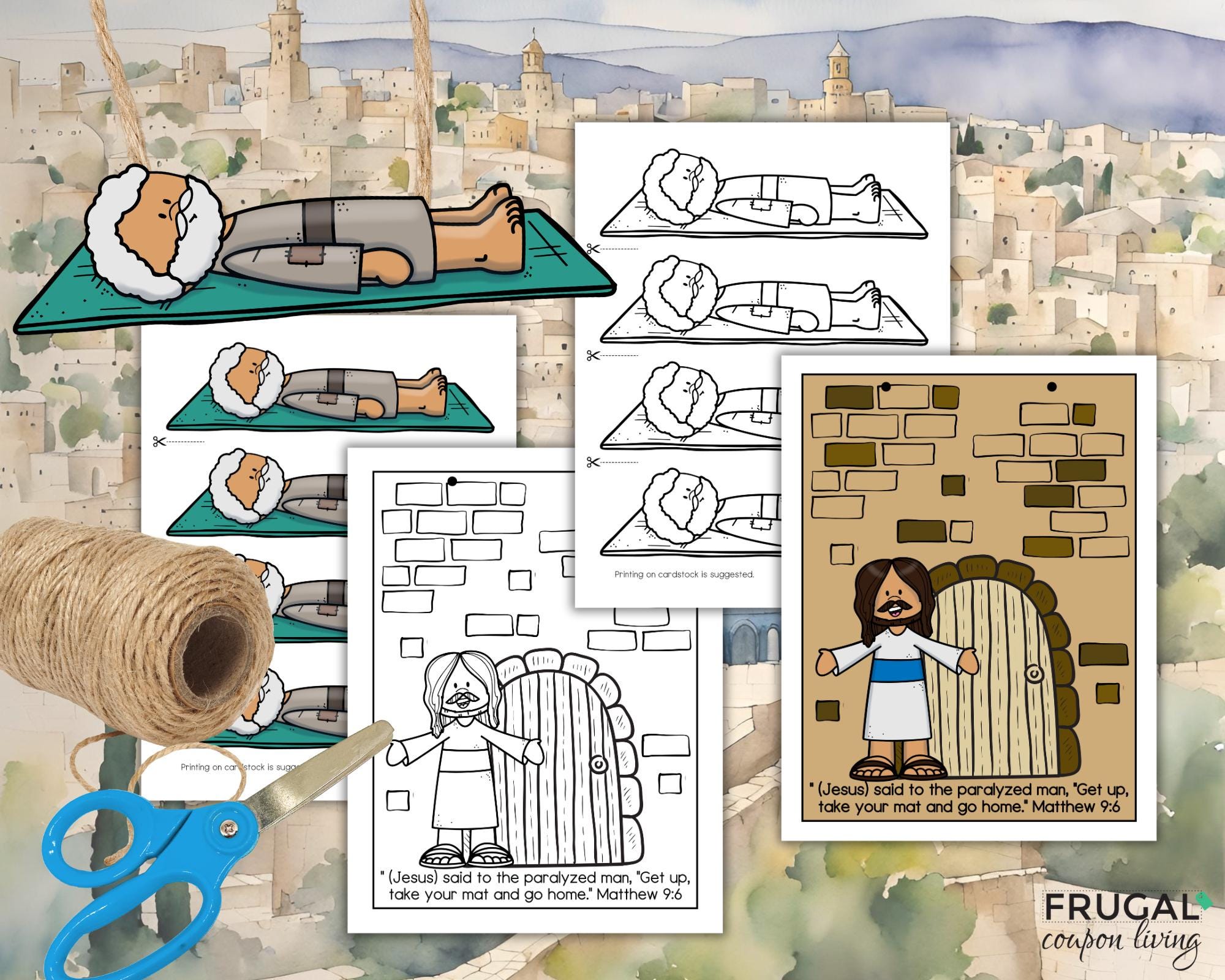 Jesus Heals a Paralyzed Man Craft, Printable Miracles of Jesus Activity ...