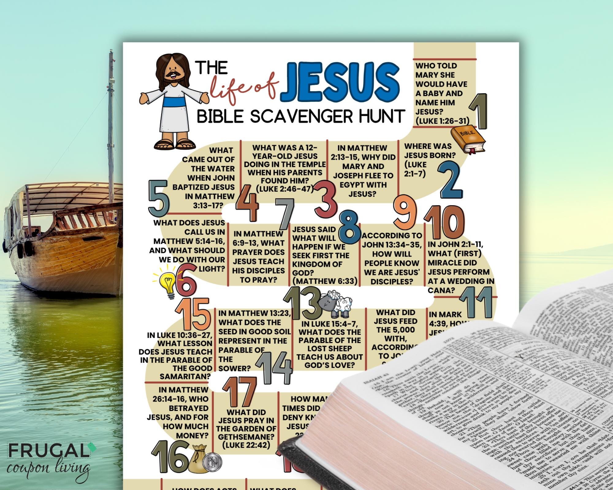 Life of Jesus Printable Bible Scavenger Hunt, Good News of the New ...