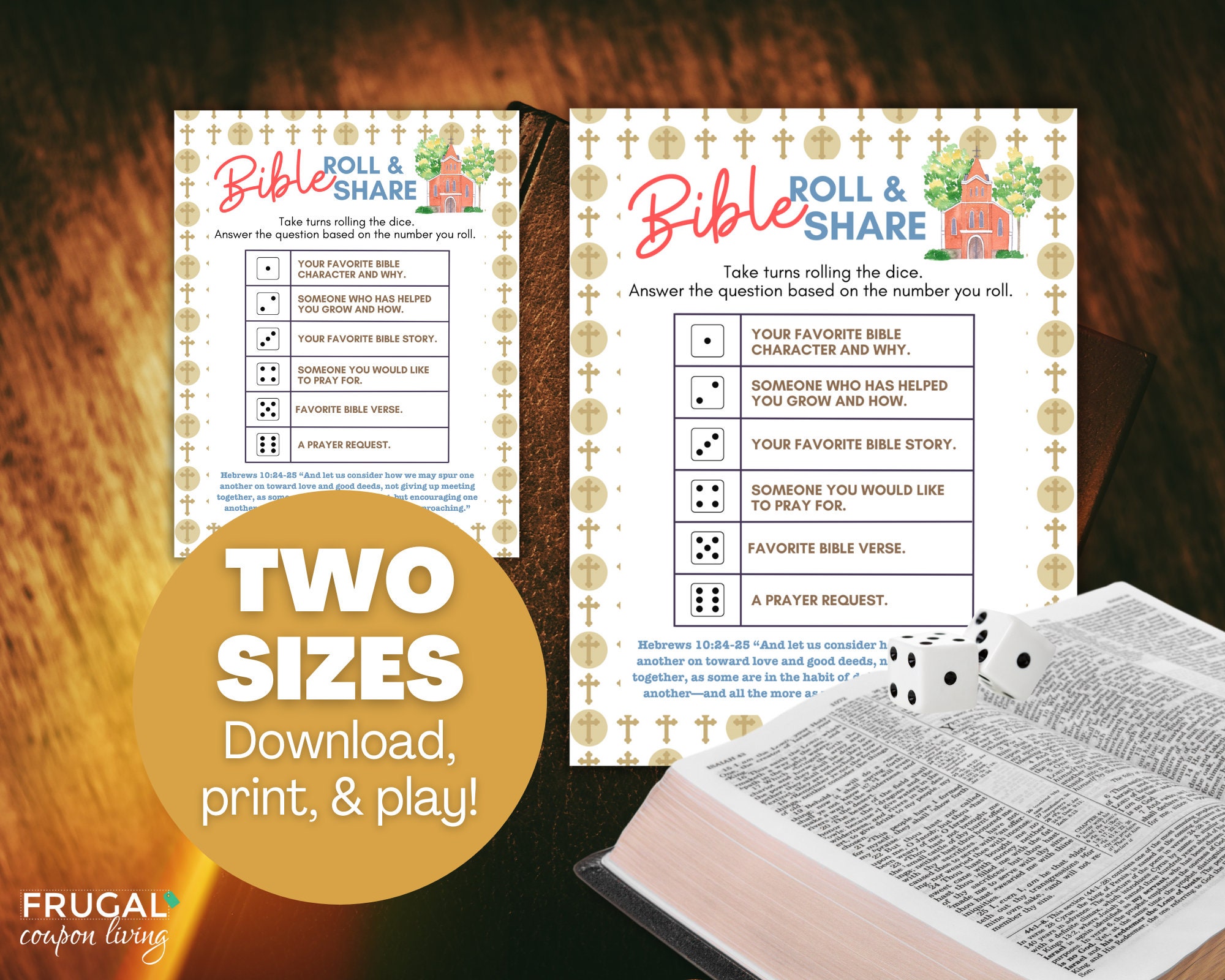 Bible Roll and Share Dice Game Printable Youth Group or - Etsy