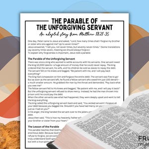 The Parable of the Unforgiving Servant Craft Set for Kids, Parables of ...