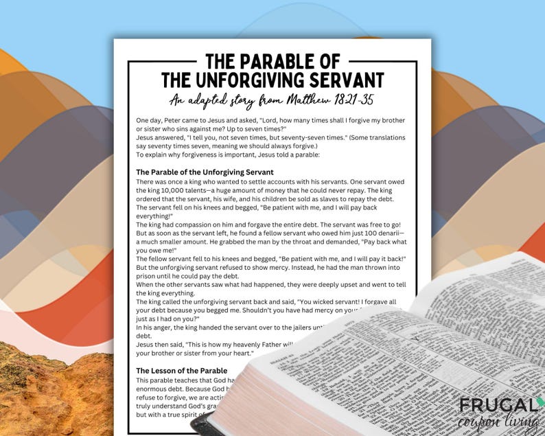 The Parable of the Unforgiving Servant Craft Set for Kids, Parables of ...