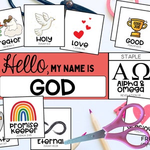 Names of Jesus & Attributes of God Name Tag, Hello My Name Is...creator ...