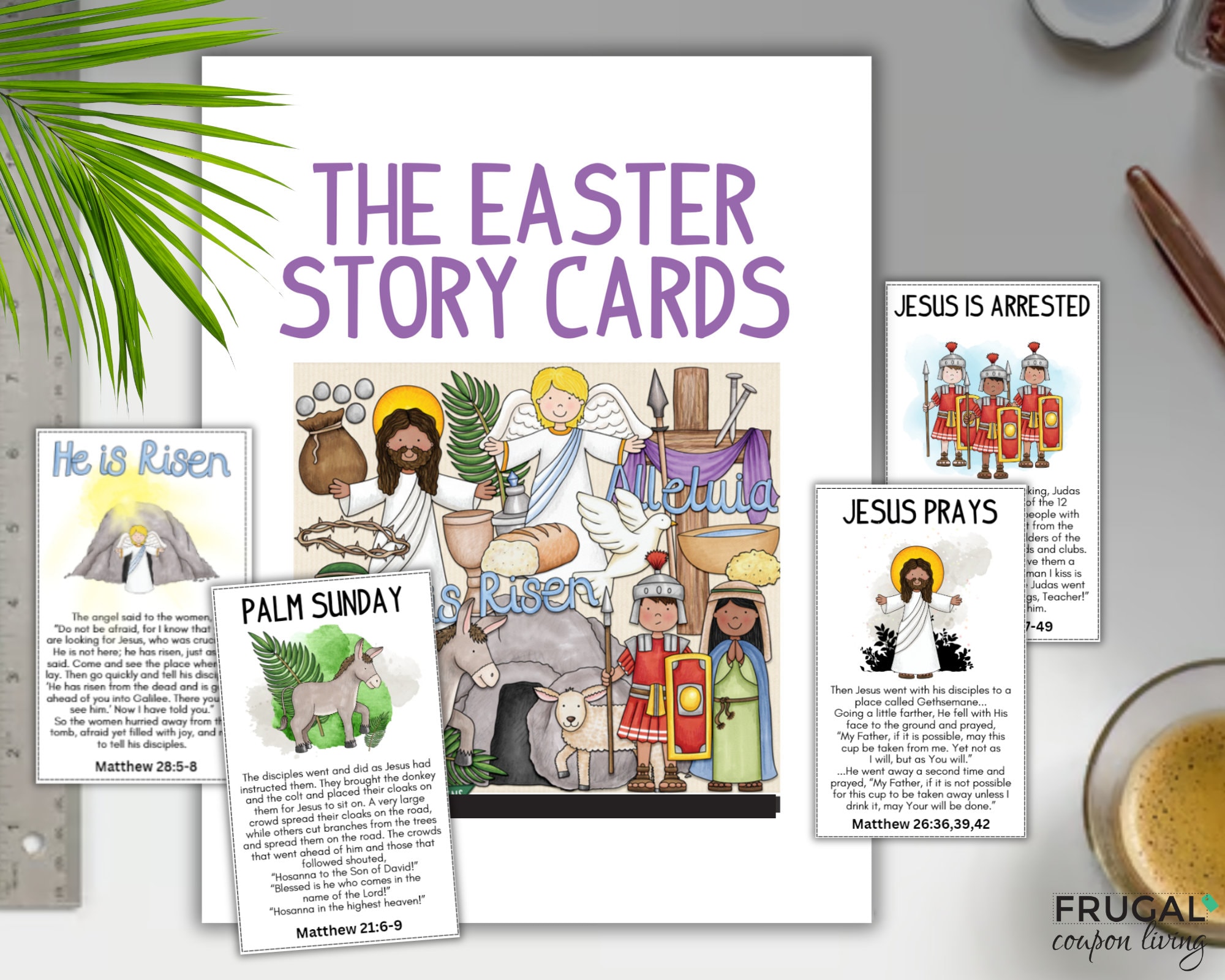 Easter Story Scripture Cards, Lent Sunday School Easter Printable, Holy ...