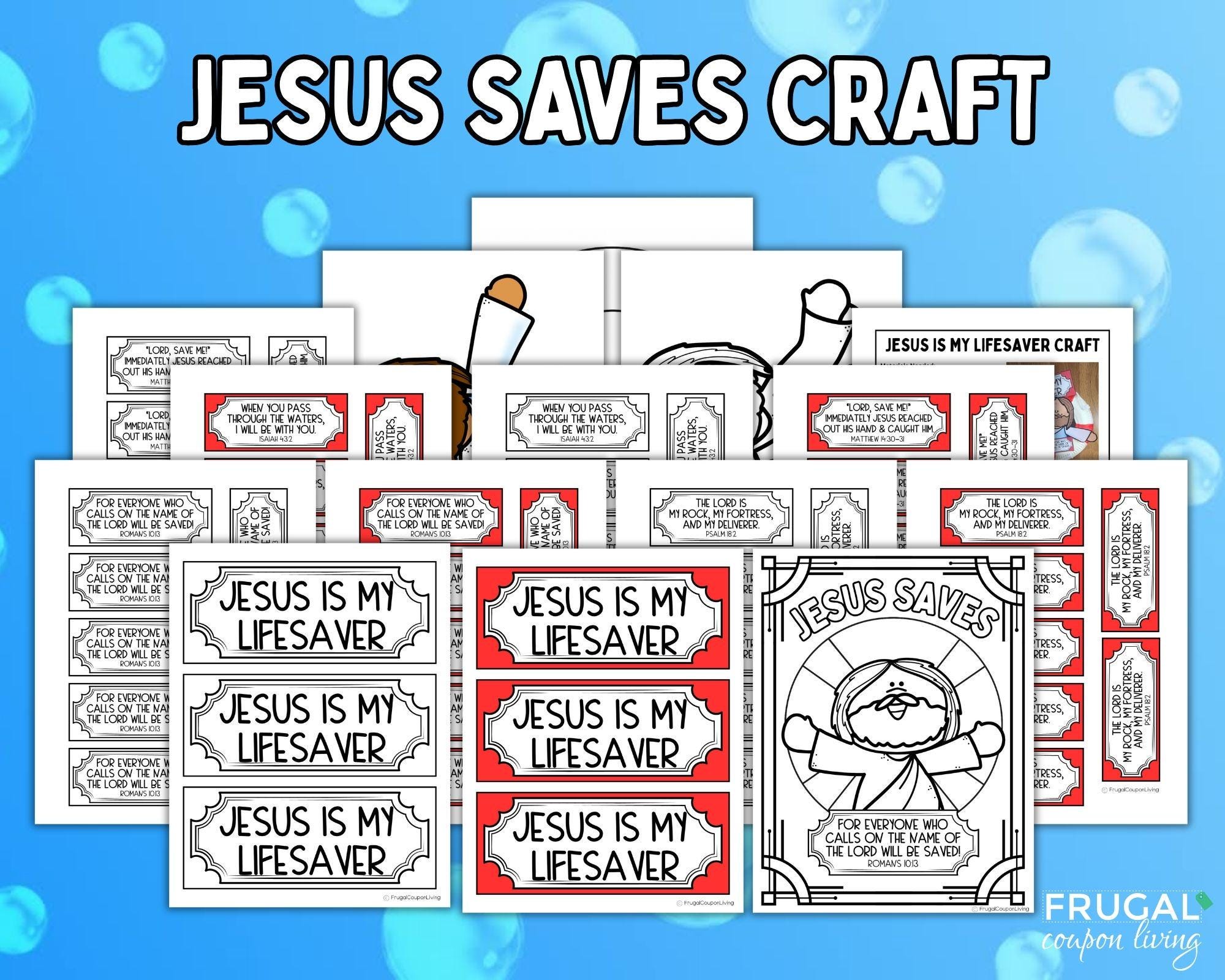 Jesus is My Lifesaver Craft for Kids, Jesus Saves VBS Summer Paper ...