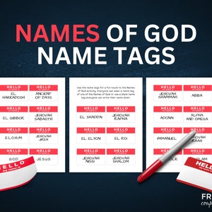 Names of God Printable Activity Sunday School Set | Matching Names of ...