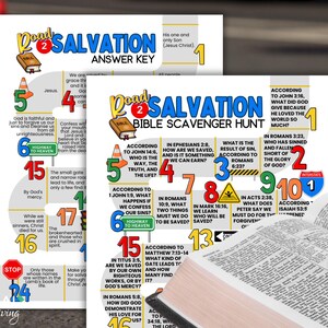 Romans Road to Salvation Bible Scavenger Hunt Printable, the Gospel of ...