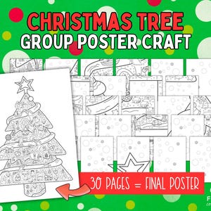 Christmas Tree Collaborative Coloring Poster, Group Activity for ...
