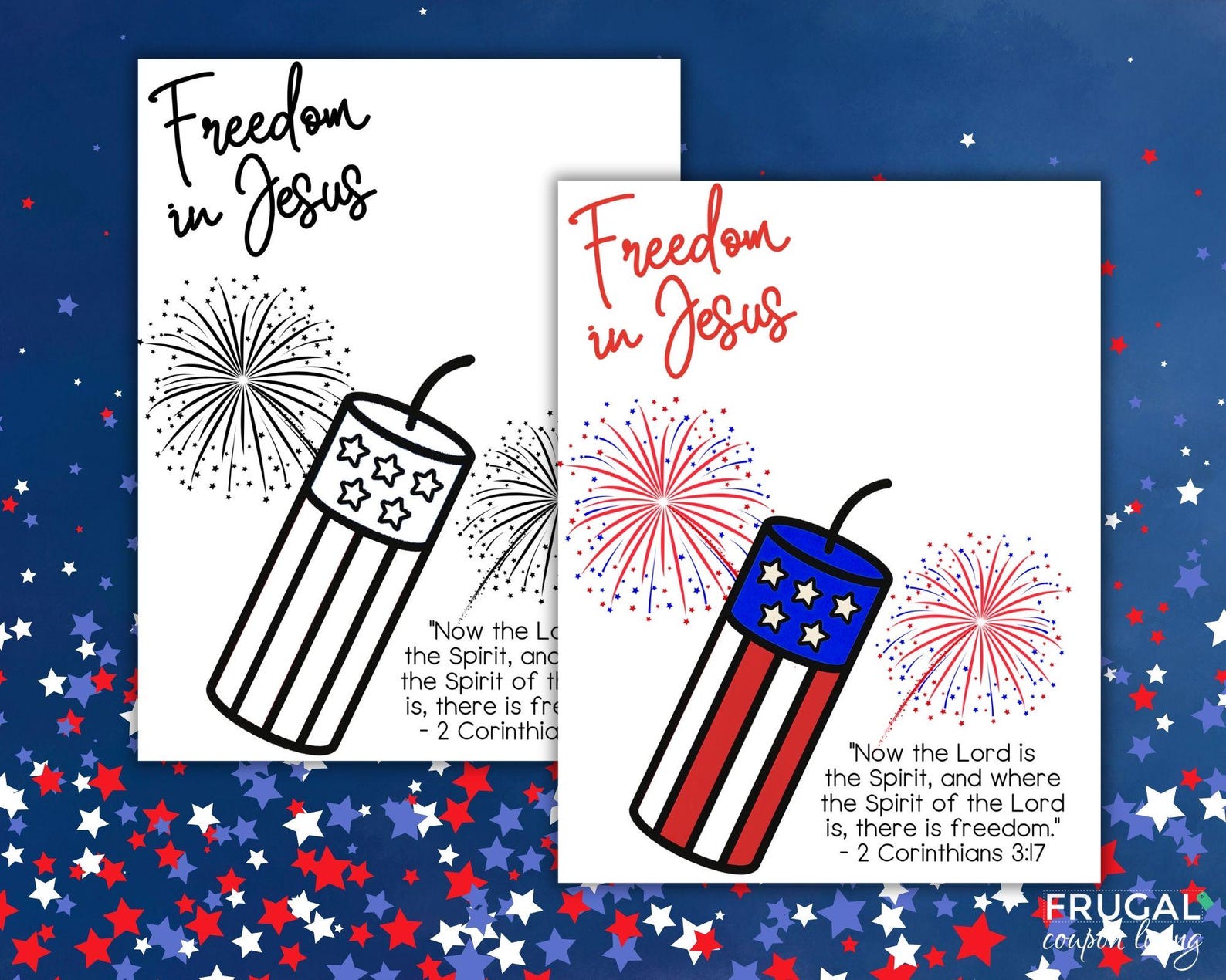 Freedom in Jesus Bible Craft for July 4th, Patriotic Handprint Art ...