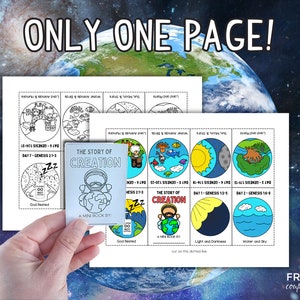Days of Creation Bible Craft Printable, Genesis 1-2:3 Creation Booklet ...