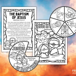 Jesus is Baptized Coloring Wheel Craft for Kids, John the Baptist ...