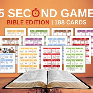 Bible 5 Second Game, 188 Christian Bible Game Cards Printable, Bible ...
