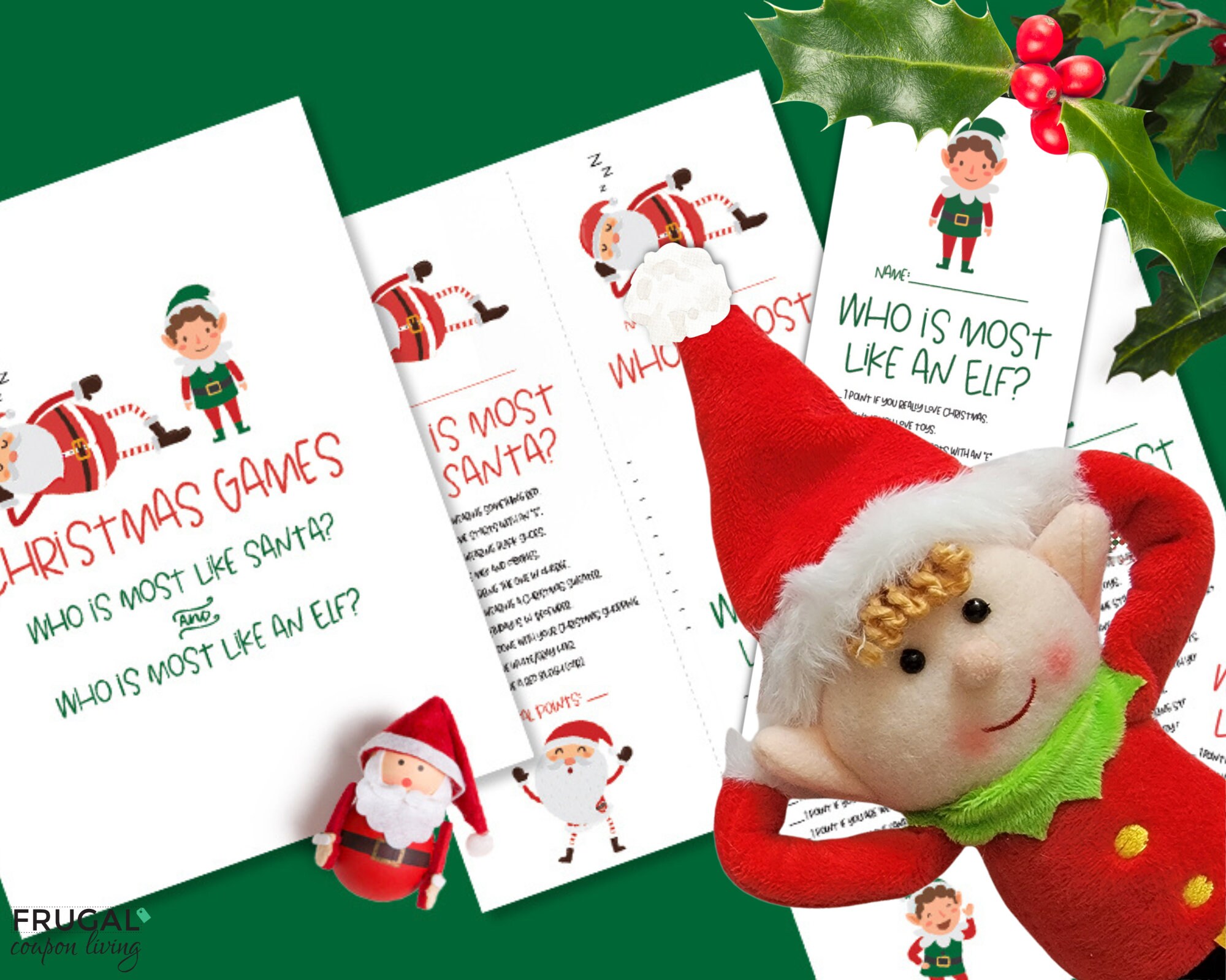 Cute Elf & Santa Claus Party Game Activity Who is Most Like - Etsy