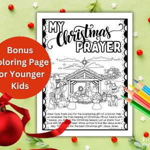 Christmas Prayer Kids Coloring Wheel Printable Craft, Christian ...