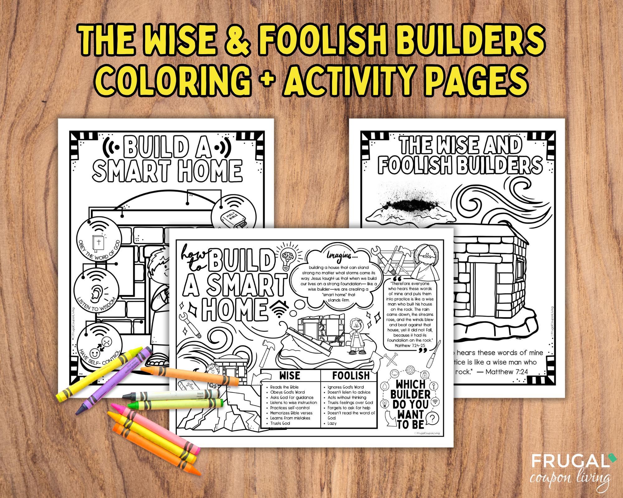 The Wise and Foolish Builders Craft Set, Parables of Jesus Activity Set ...