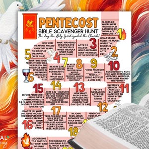 Pentecost Bible Scavenger Hunt, What is Pentecost, Holy Spirit ...