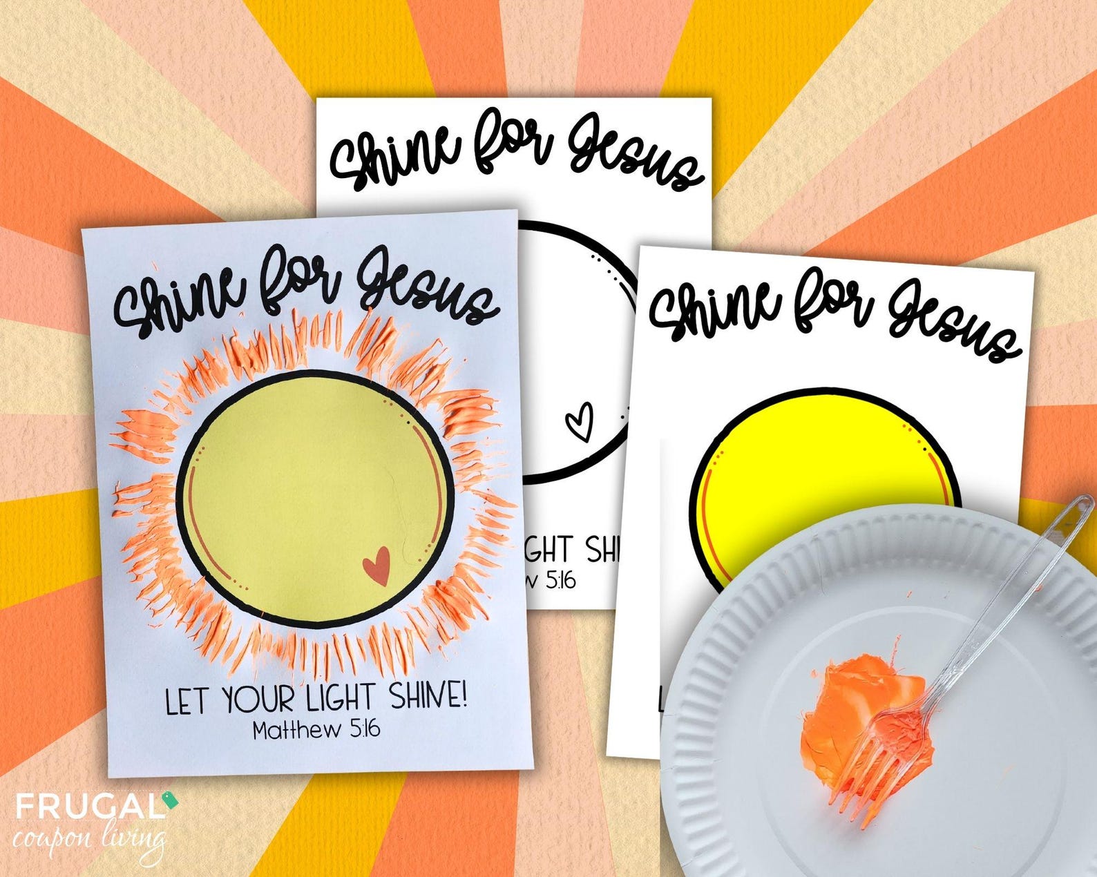 Shine for Jesus Craft for Kids, VBS Summer Sun Art, Matthew 5:16 Let ...