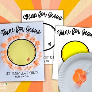 Shine for Jesus Craft for Kids, VBS Summer Sun Art, Matthew 5:16 Let ...