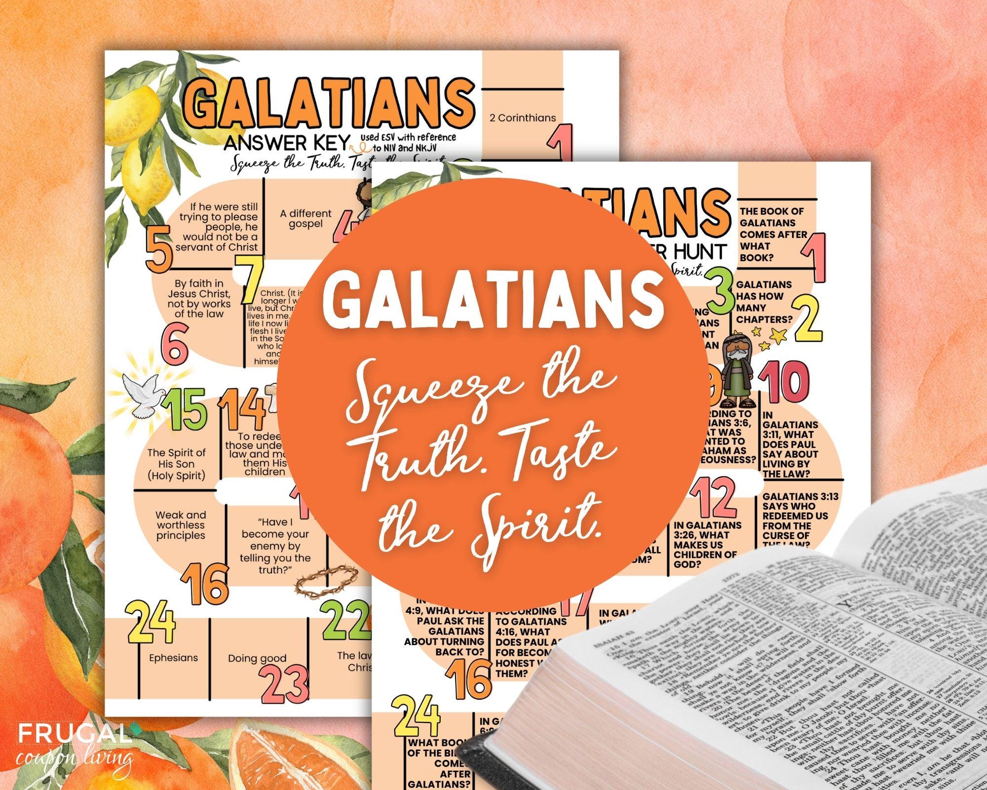Galatians Bible Scavenger Hunt Printable, Book of Galatians Bible Study ...