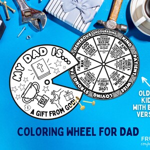 DIY Christian Father's Day Coloring Wheel Bible Craft for Kids, 8 Bible ...
