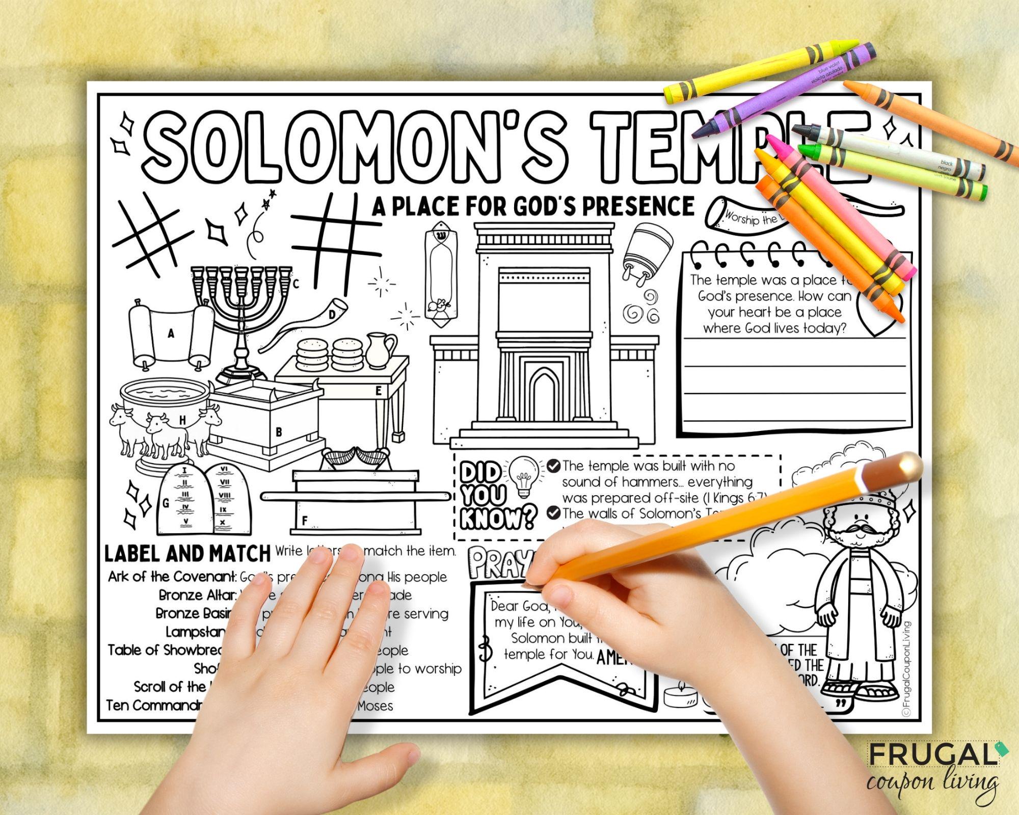 Solomon Builds the Temple Craft Paper Plate and Activity Sheet, 1 Kings ...