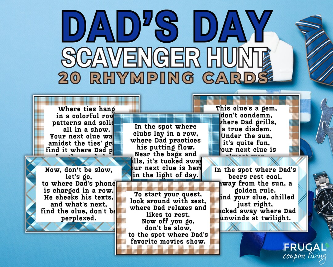 Father's Day Scavenger Hunt for Dad | Birthday, Father's Day, Any ...