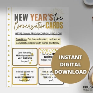 Conversation Cards New Year's Eve | 68 NYE Questions Self-reflection ...