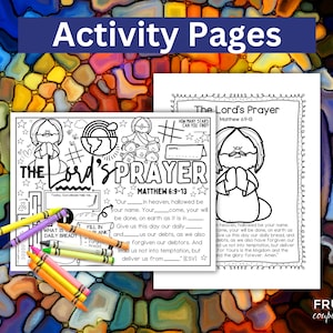 The Lord's Prayer Craft Printable Set for Kids, How to Pray Bible ...