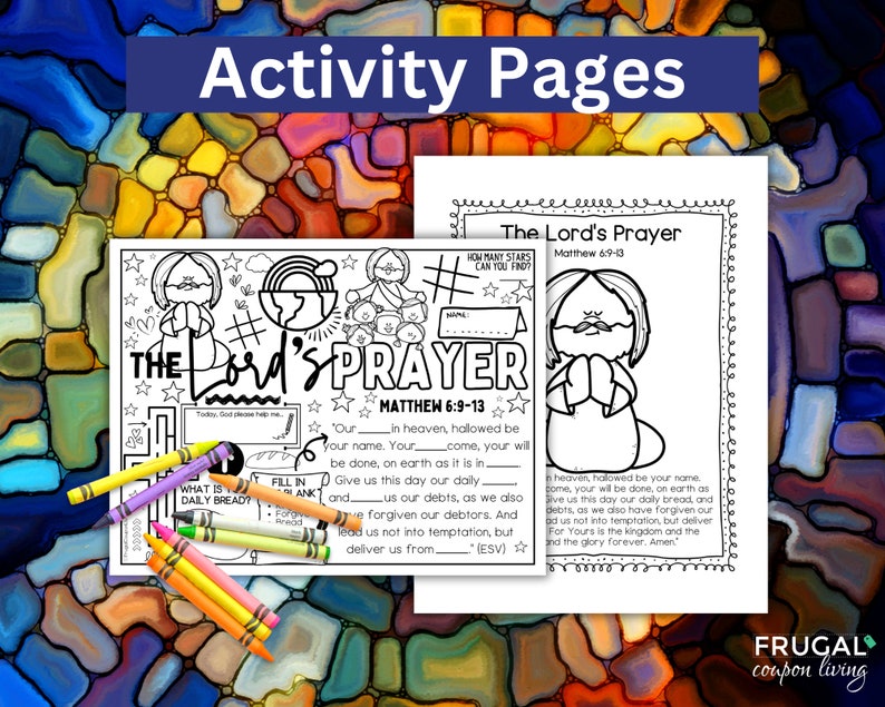 The Lord's Prayer Craft Printable Set for Kids, How to Pray Bible ...