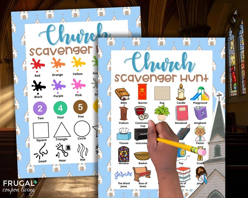 Church Scavenger Hunt Printable for Kids, Church Treasure Hunt, Indoor ...