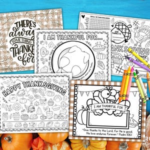 Christian Printable Thanksgiving Placemat, Thanksgiving Coloring ...