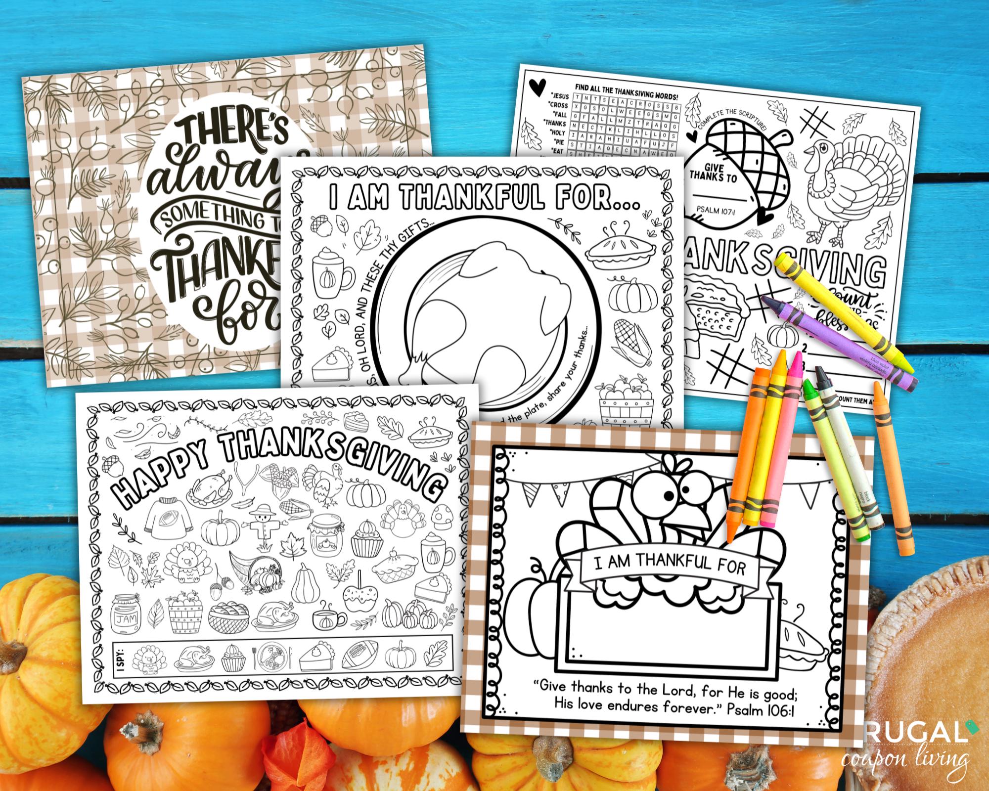 Christian Printable Thanksgiving Placemat, Thanksgiving Coloring ...