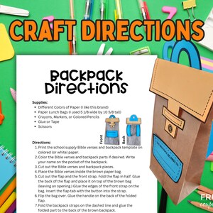 Back to School Backpack Craft, Christian First Day of School Activity ...