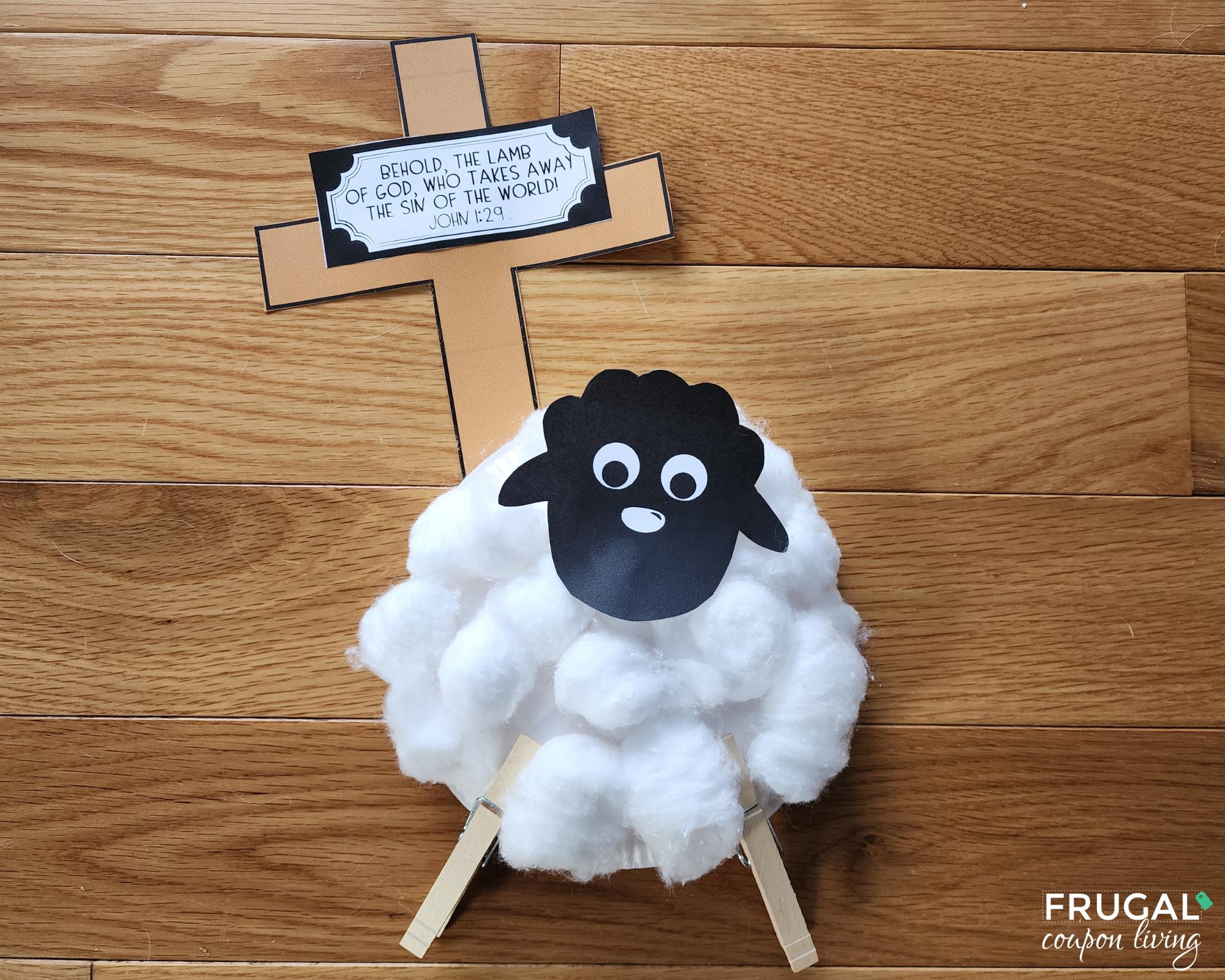 Lamb of God Cotton Ball Craft for Easter, John 1:29 Easter Lamb of God ...