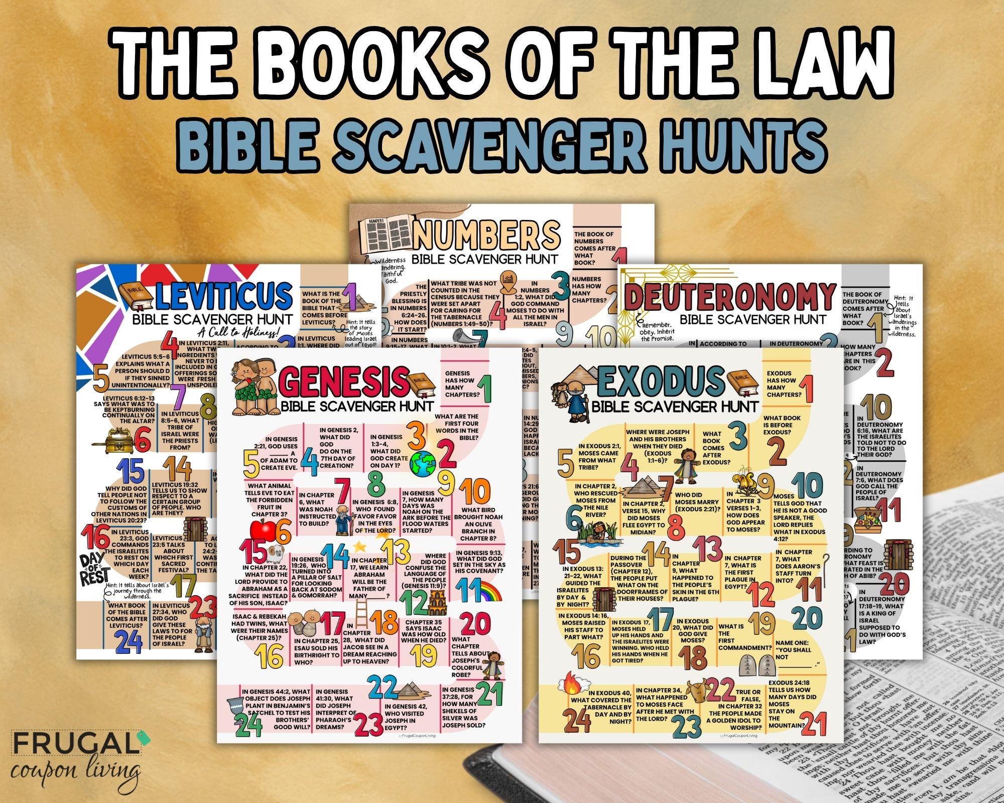 Old Testament Bible Scavenger Hunt Bundle, Full Bible Study Set of 39 ...