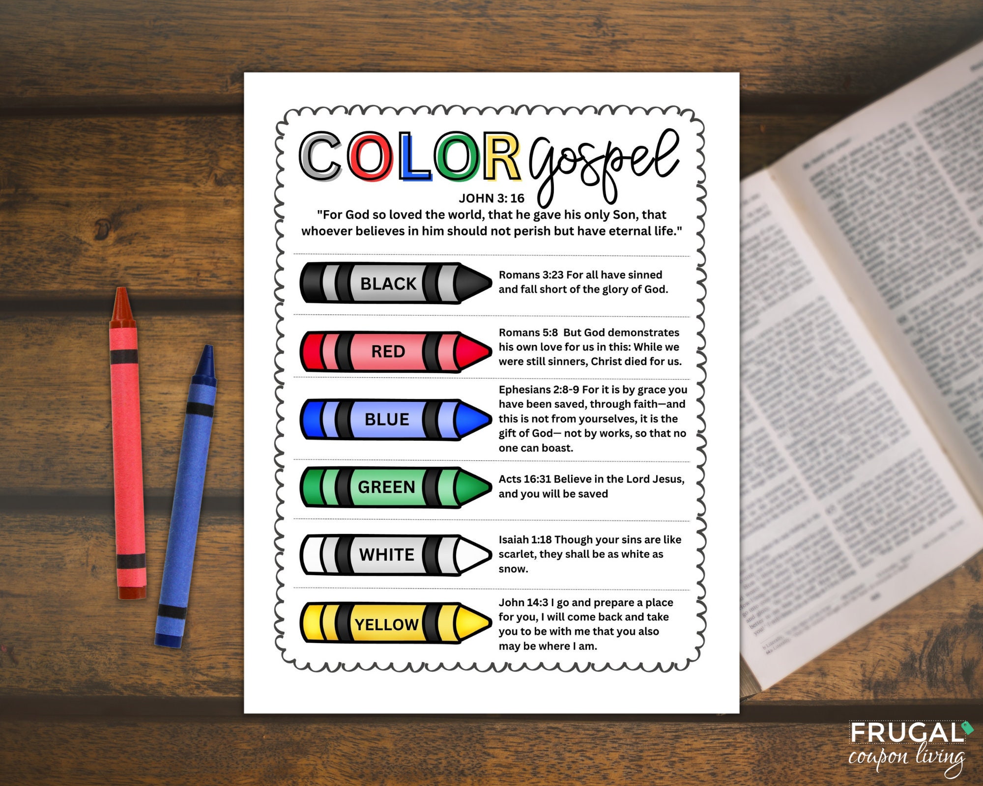 Plan of Salvation Printable for Kids | Crayon Gospel Scripture Coloring ...