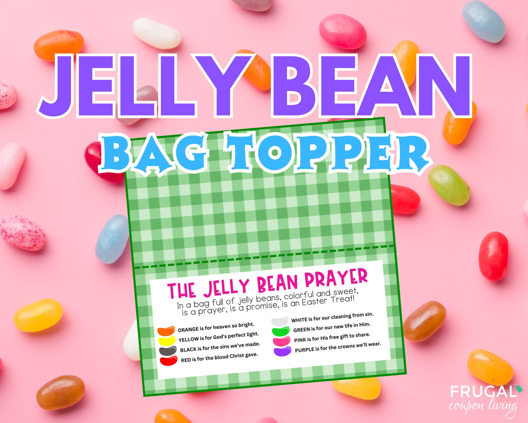 Easter Gift Tag + Easter Bag Topper Jelly Bean Prayer Printable ...