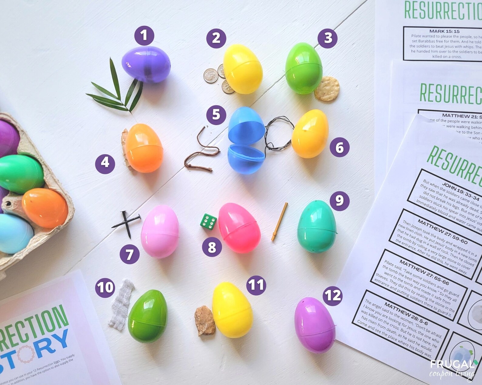 Resurrection Eggs Bible Verses Printable, 12 Days of Easter Countdown ...