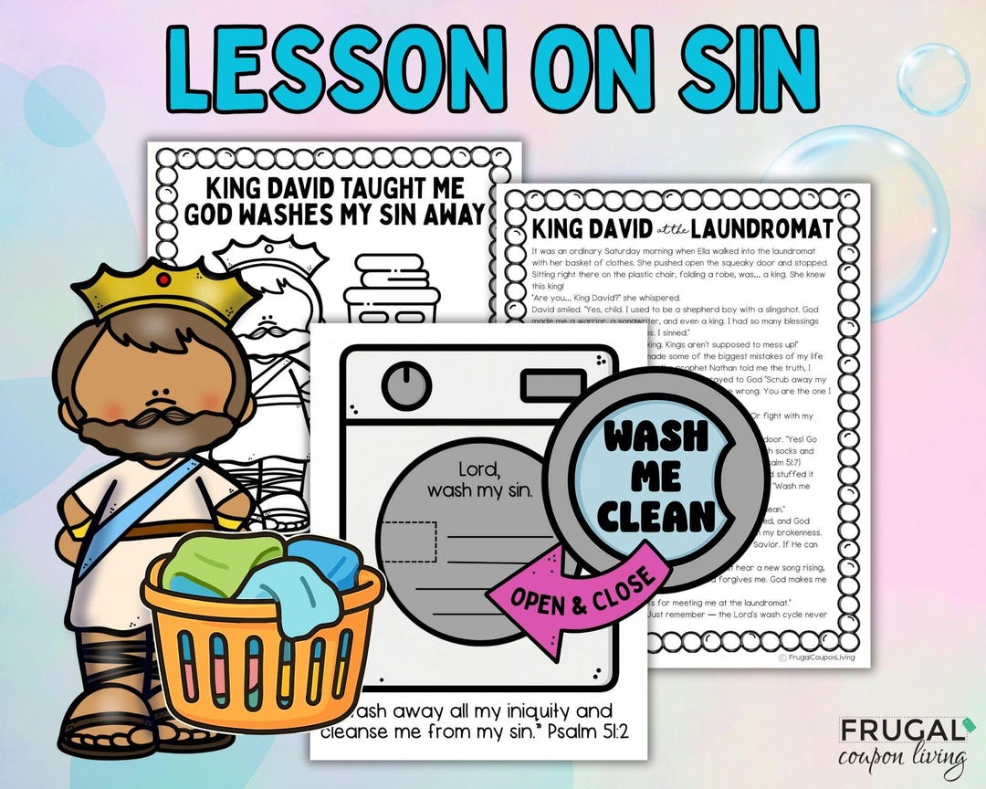 Sin Craft Activity for Kids, King David Washing Machine Template ...
