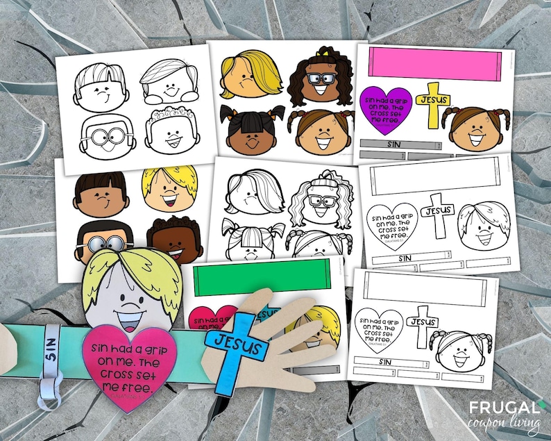 Sin & Salvation Craft for Kids, “sin Had a Grip on Me” Activity, Jesus ...