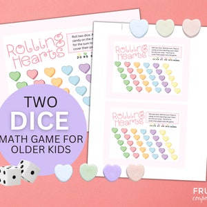 Valentine Conversation Hearts Candy Dice Game for Kids | Rolling Hearts ...