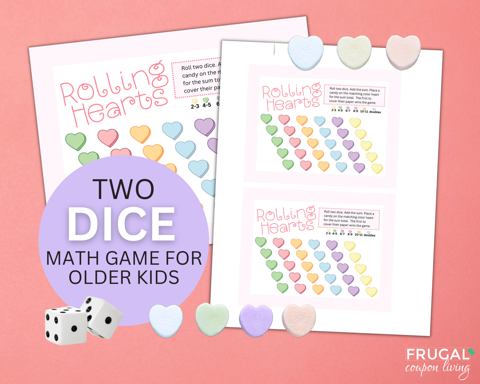 Valentine Conversation Hearts Candy Dice Game for Kids - Etsy