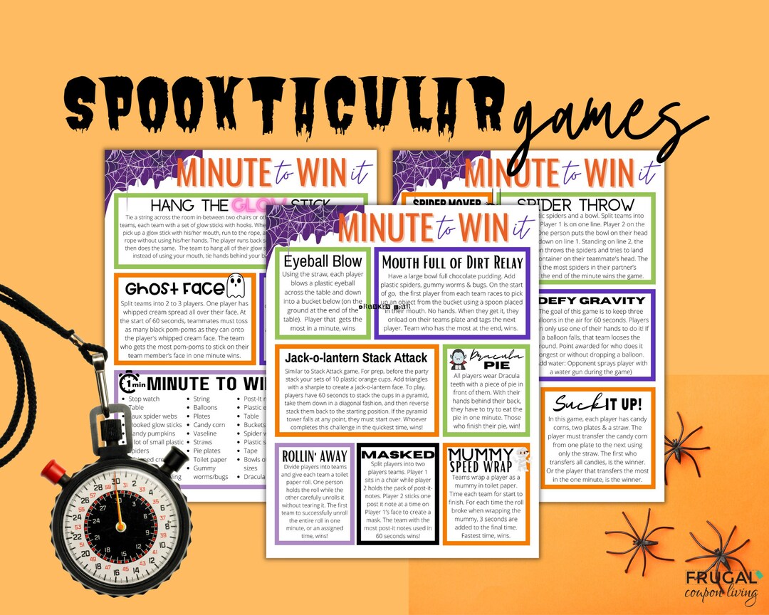 Halloween Minute to Win It Games | 16 Spooktacular Halloween Party ...