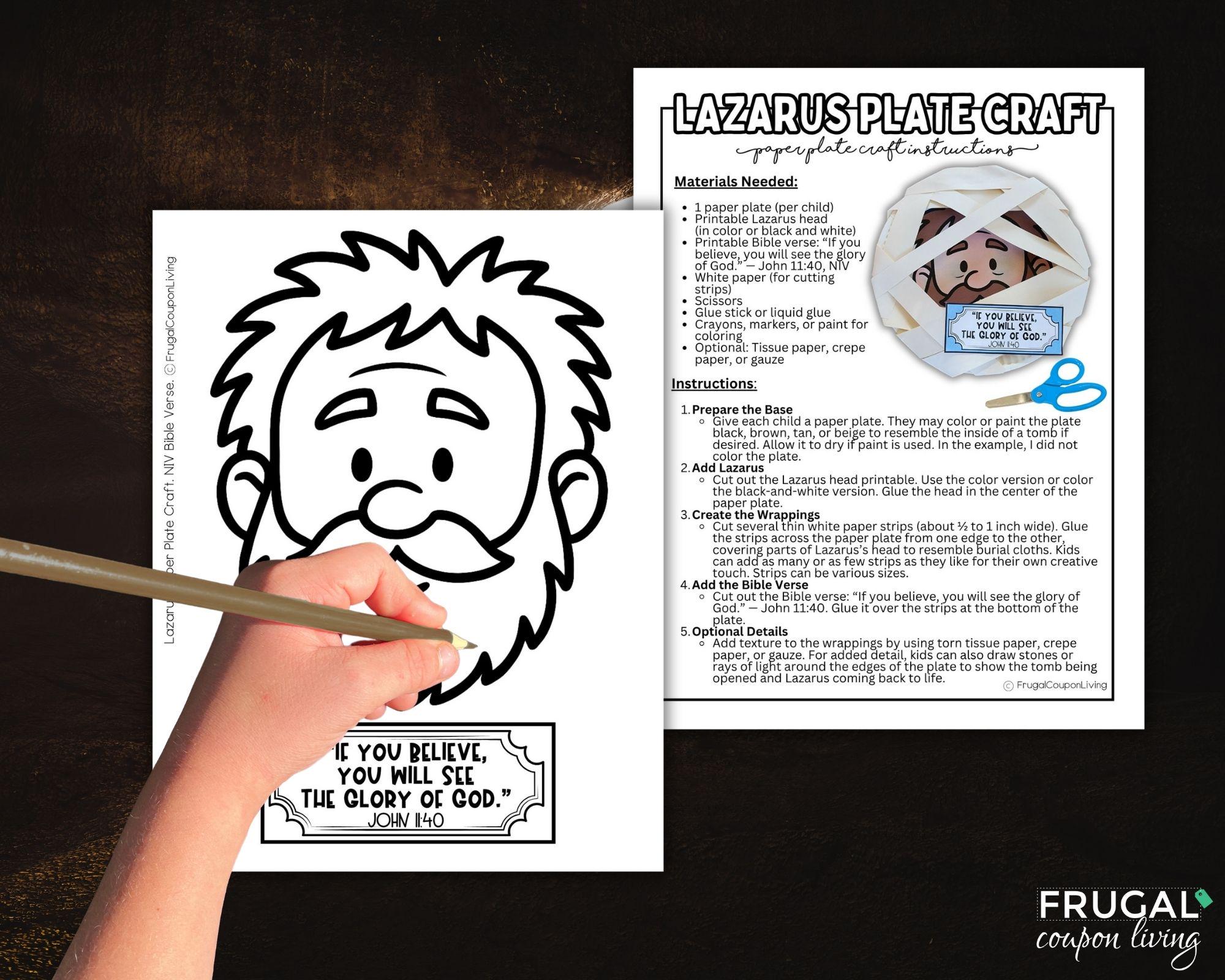 Jesus Raises Lazarus Craft for Kids, Miracles of Jesus Paper Plate ...