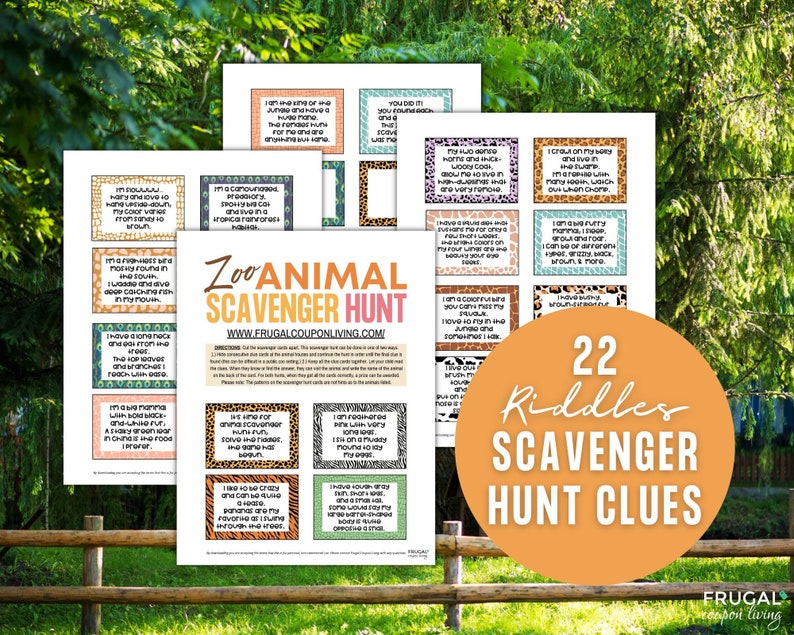 Zoo Scavenger Hunt Printable Popular Zoo Animals Scavenger - Etsy