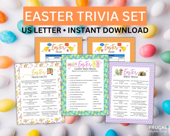 Easter Trivia Games | Easter Printables Trivia Cards | 4 Easter Games ...